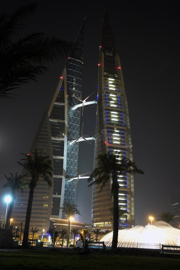 World Trade Center - Bahrain - Night Scene Editorial Stock Photo ...