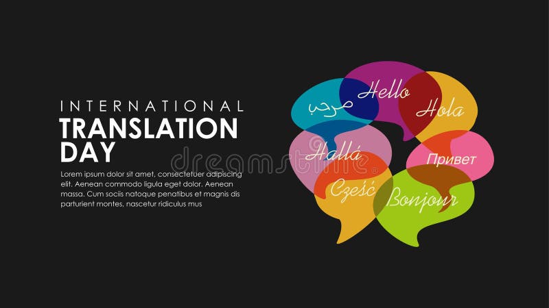 World Translation Day Poster Template Vector Stock Illustration ...