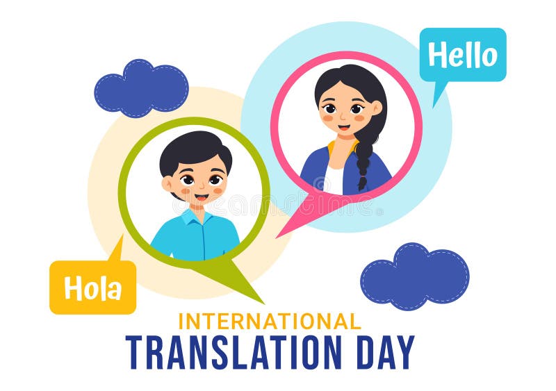 World Translator or Translation Language Day Illustration with Hello ...