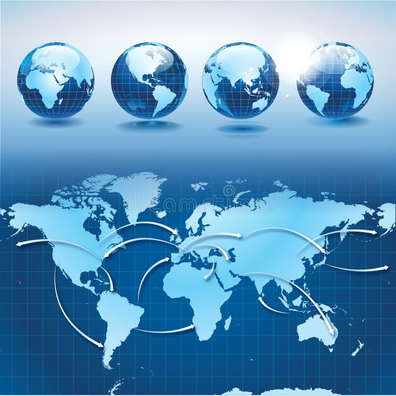 World Transportation and Logistics with Earth Glob Stock Vector ...