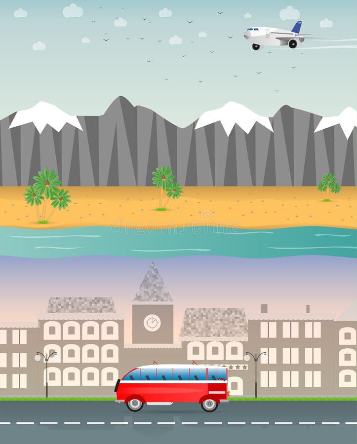 World Travel on Different Modes of Transport Stock Vector ...