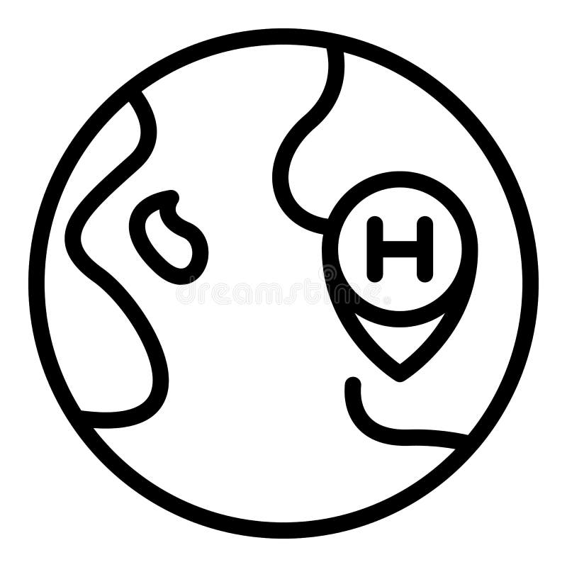 World Travel Icon Outline Vector. Earth Map Stock Vector - Illustration ...