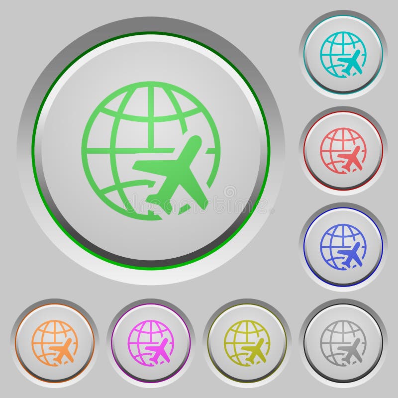 World travel push buttons stock vector. Illustration of transportation ...