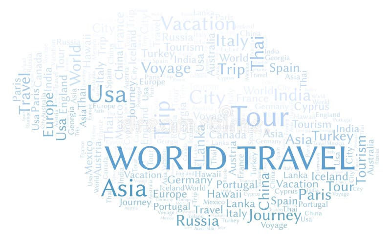 World Travel word cloud. stock illustration. Illustration of wordcloud ...
