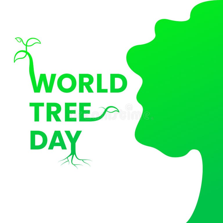 World Tree Day Greeting Template Stock Vector - Illustration of font ...