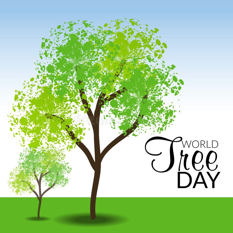 World Tree day. stock illustration. Illustration of flag - 94326885