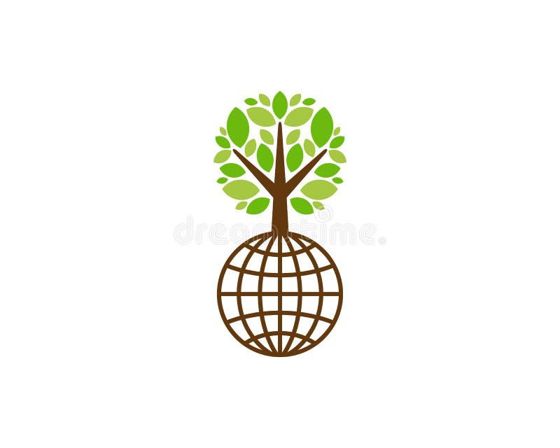 Green tree World Atlas stock vector. Illustration of conservation - 6628618