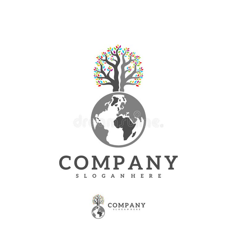 World Tree Logo Vector Template, Creative Tree Logo Design Concepts ...