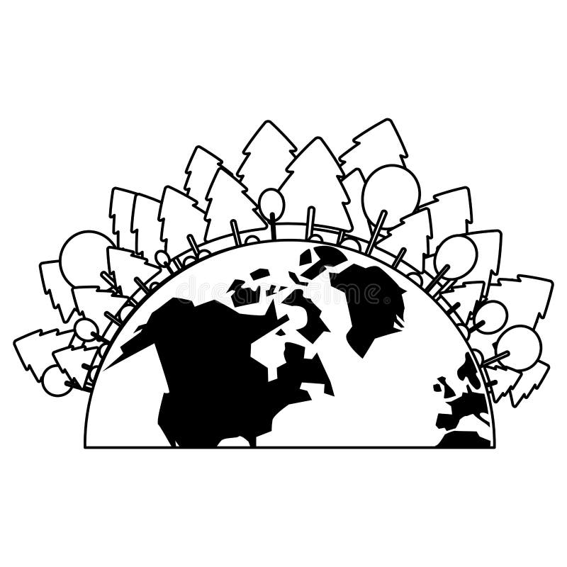 World with Trees Forest Cartoon Stock Vector - Illustration of ...