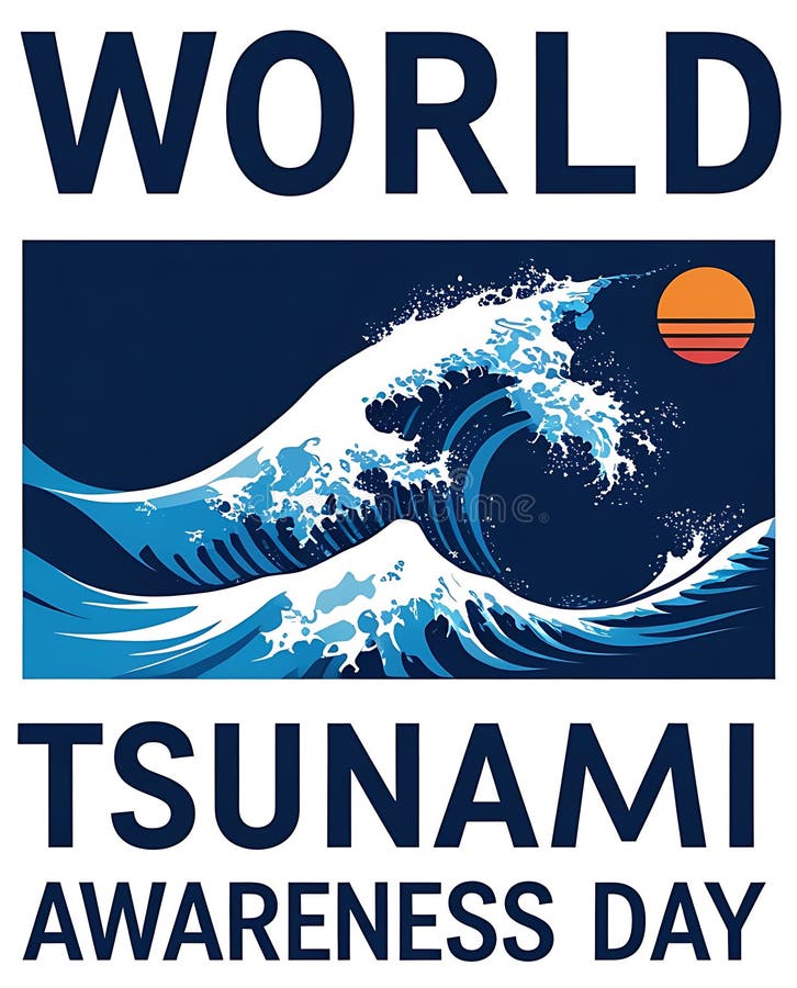 World Tsunami Awareness Day Graphic Features a Large Wave Stock ...