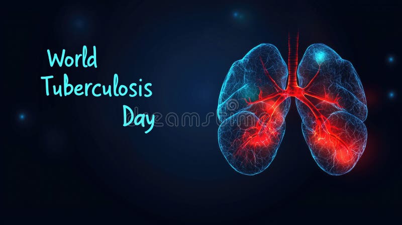 World Tuberculosis Day Awareness with Digital Lungs Illustration Stock ...
