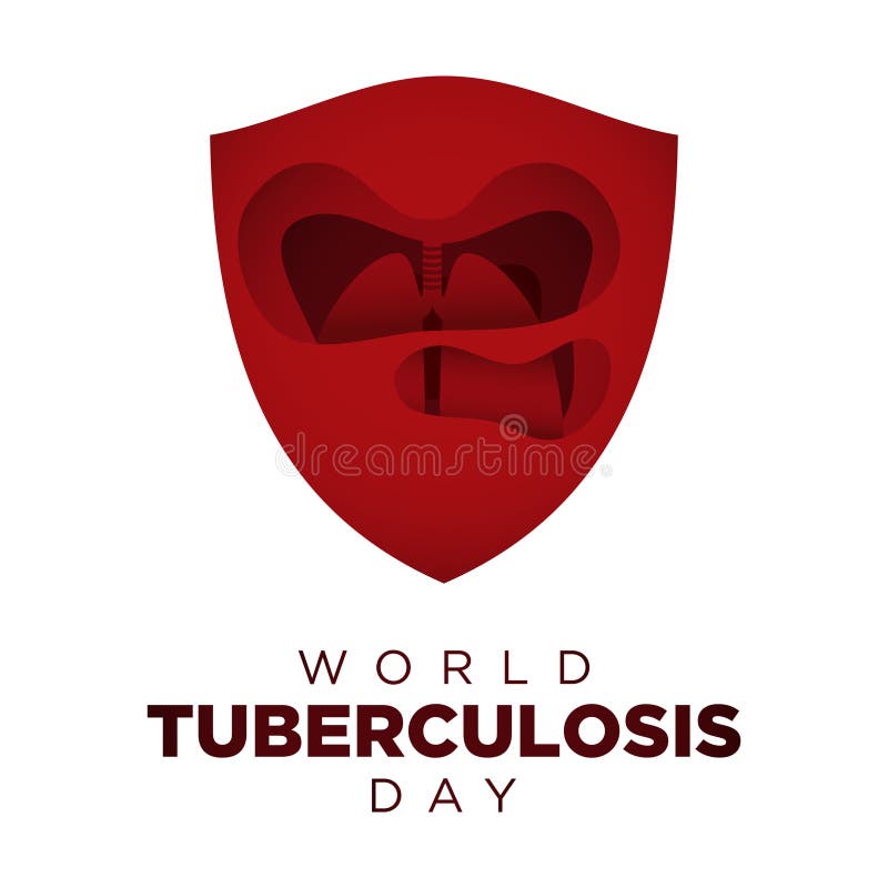 World Tuberculosis Day with Shield Paper Cut Design Style Stock Vector ...