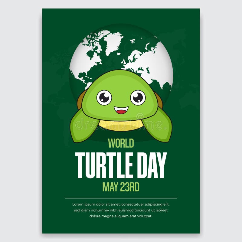 World Turtle Day May 23rd Poster Design with Turtle and Globe ...