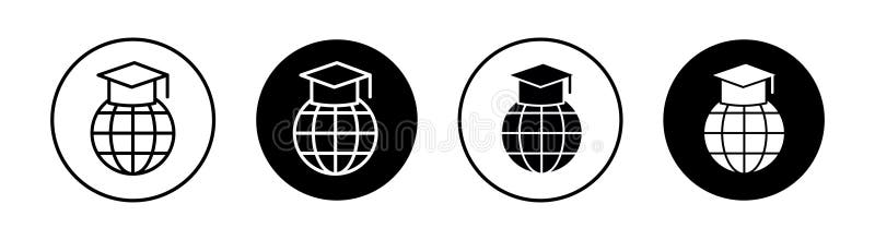 World University Icon Set. Education Global Study Vector Symbol in a ...