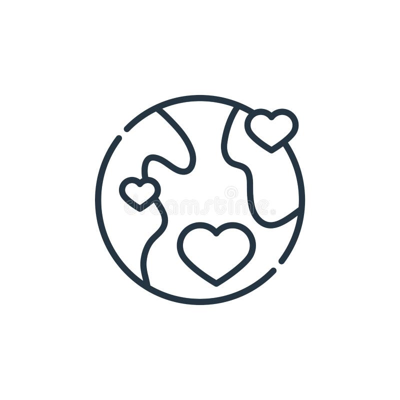 World Vector Icon. World Editable Stroke. World Linear Symbol for Use ...