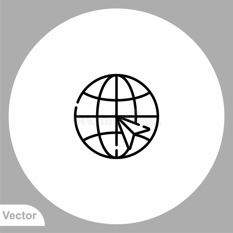 World Vector Icon Sign Symbol Stock Vector - Illustration of black ...