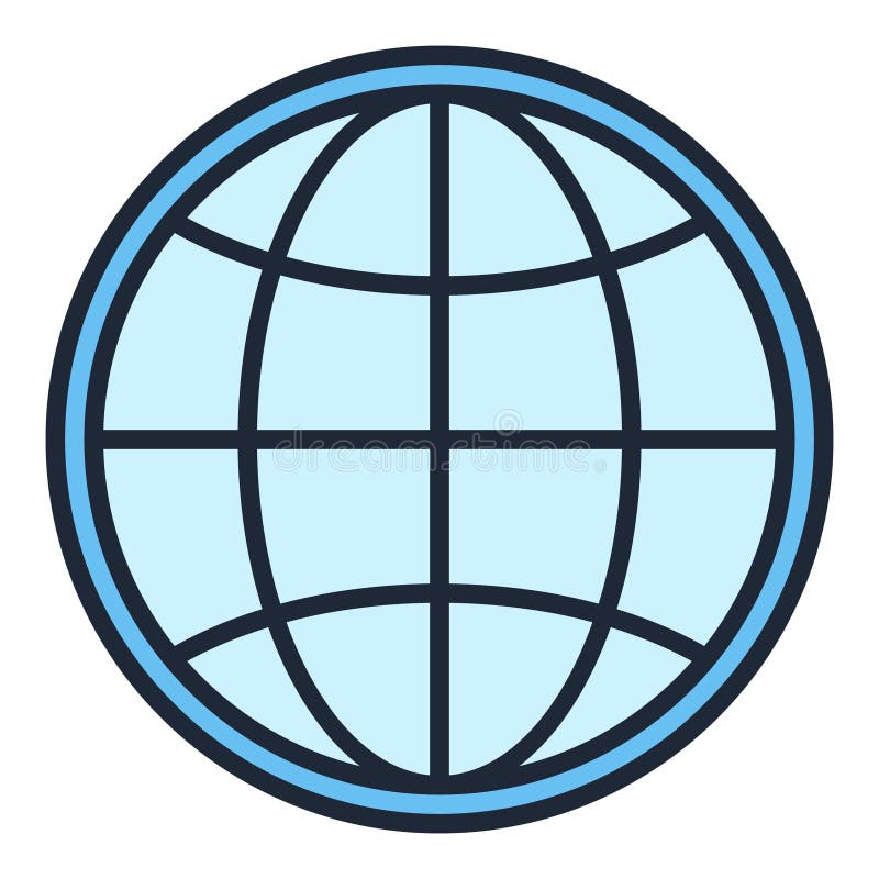 World Vector Round Earth Globe Blue Modern Icon or Symbol Stock Vector ...