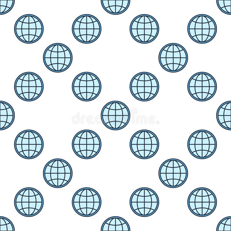 World Vector Round Earth Globe Blue Modern Seamless Pattern Stock ...