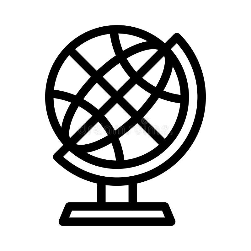 World Vector Thin Line Icon Stock Illustration - Illustration of globe ...
