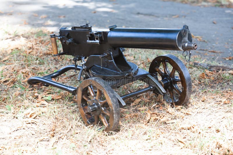 World War I Maxim Gun - First Recoil-operated Machine Gun Stock Image ...