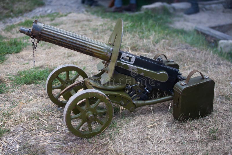 World War I Maxim Gun - First Recoil-operated Machine Gun Stock Photo ...