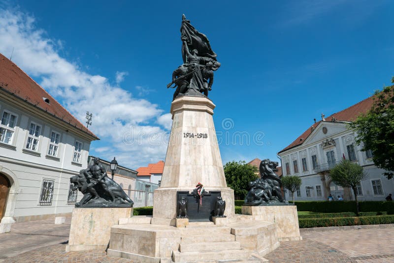 World War I Memorial Statue in the Main Square of Vac Editorial ...