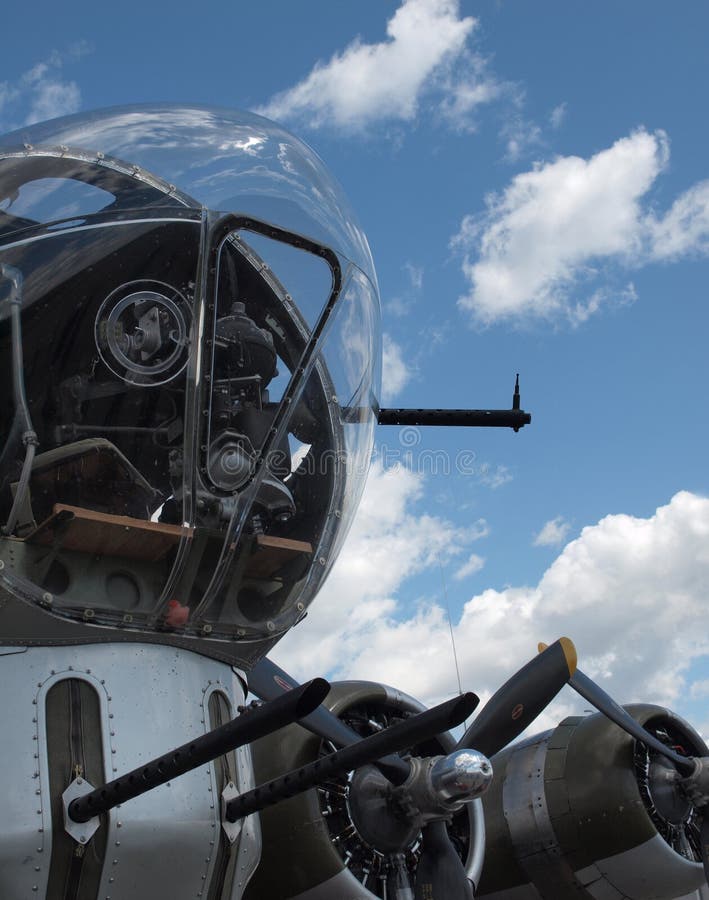 World War II B17 Bomber S Propellers and Guns Stock Image - Image of ...