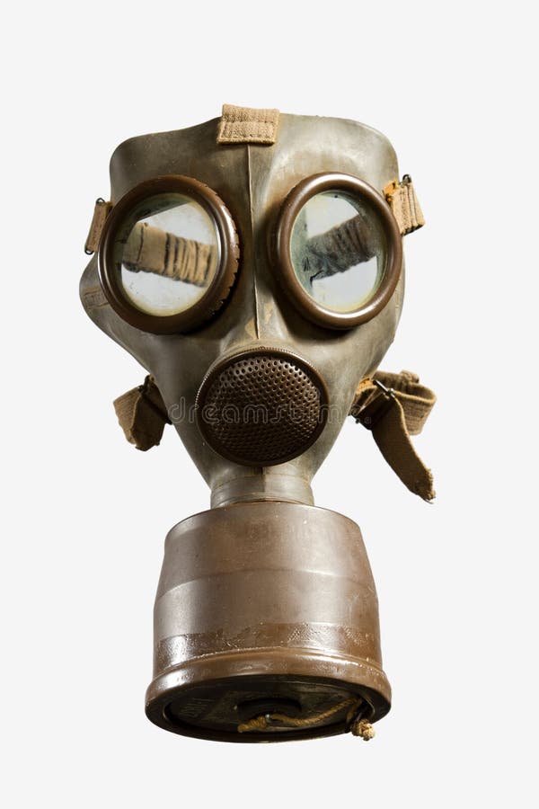World War II Gas Mask Isolated on a Smoke Black Background Stock Photo ...