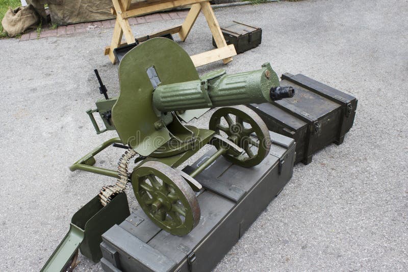 World War II Machine Gun and Ammunition Boxes Editorial Stock Photo ...