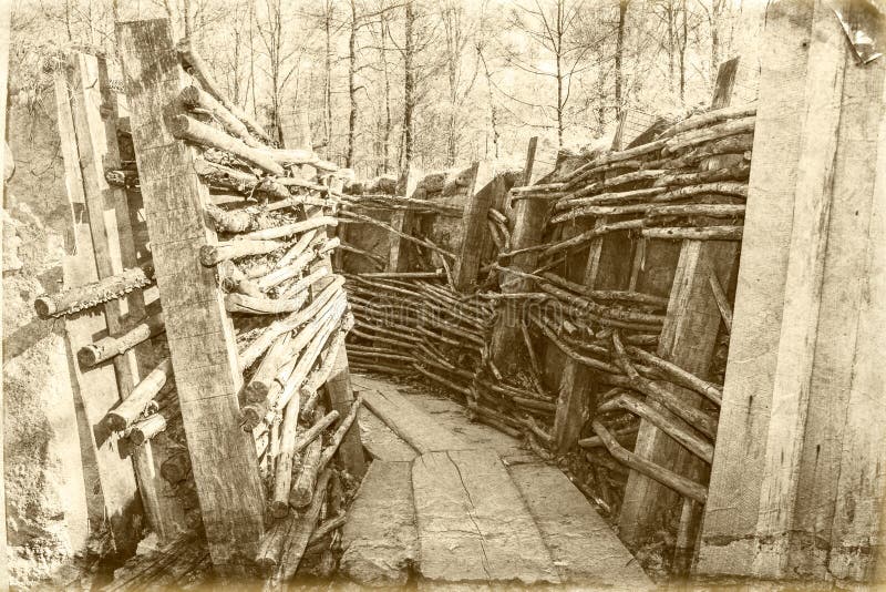 A WW1 Foxhole Trench of Death in Diksuimde Flanders Belgium Stock Photo ...
