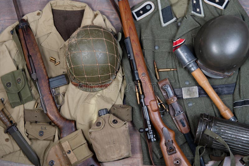 World War Two Military American and German Equipment Editorial Photo ...