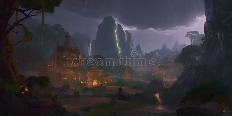 World of Warcraft MMORPG Fantasy Exploration Hyper-realis Generative AI ...