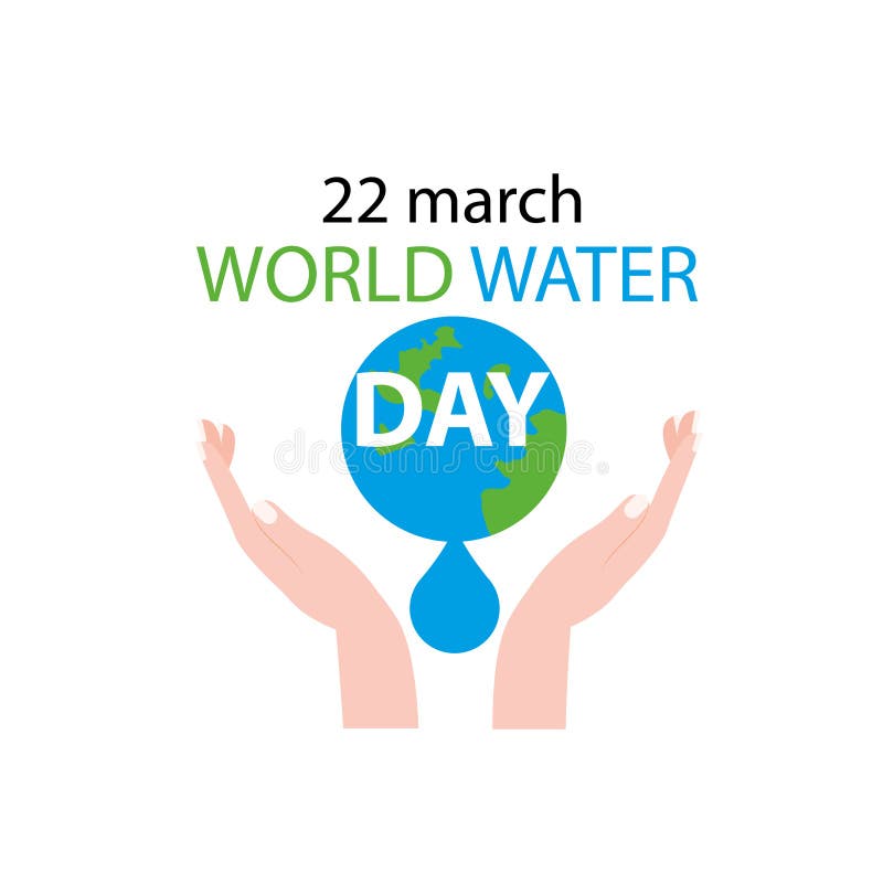 World Water Day Banner, Blue Water Drop in Human Hands, Vector Design ...