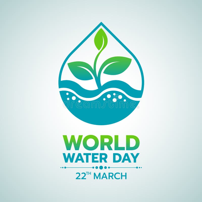World Water Day Banner with Drop Water and Leaf Tree Sign Vector Design ...