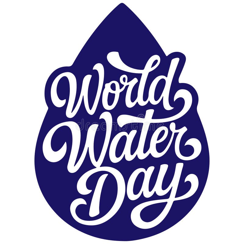 World Water Day Calligraphy Water Droplet Vector Stock Vector ...