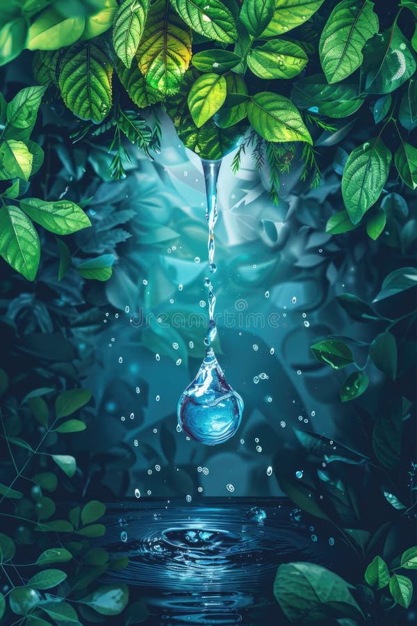 World Water Day . Clean Water Drop in Shape of Planet Earth. Ai ...