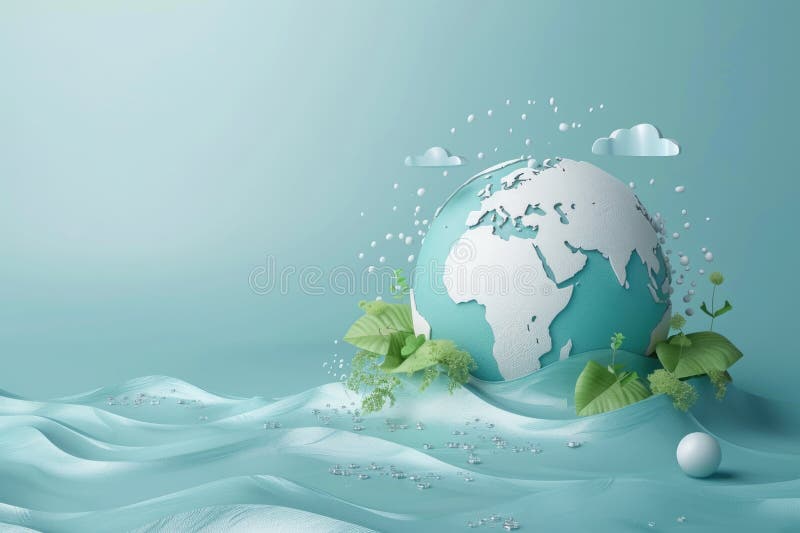 World Water Day . Hands Holding Clean Water Drop in Shape of Planet ...