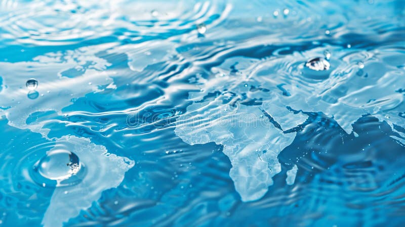 World Water Day Concept with Image of Part of World Map in Clean Water ...