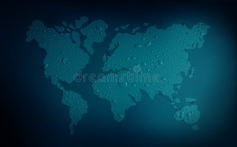 World Water Day Concept. World Map Shape Created by Water Drops Stock ...