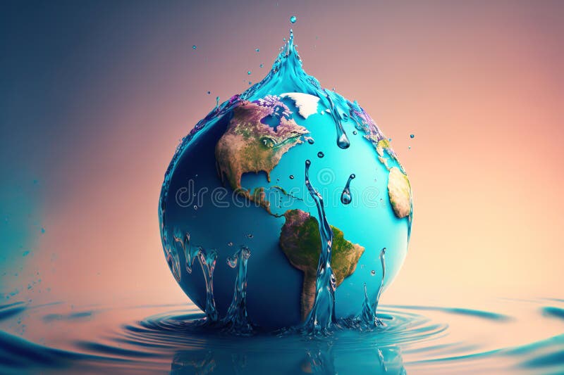 World with Water for World Day for Water Created with Generative AI ...