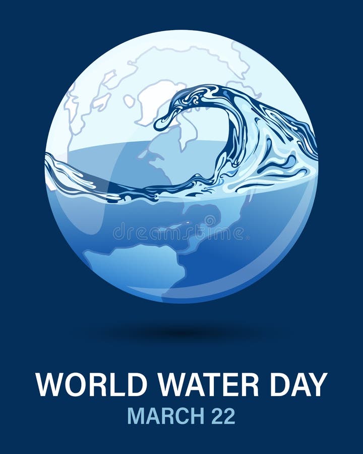 World Water Day, 3d Planet with Water Splash. Ecological Concept ...
