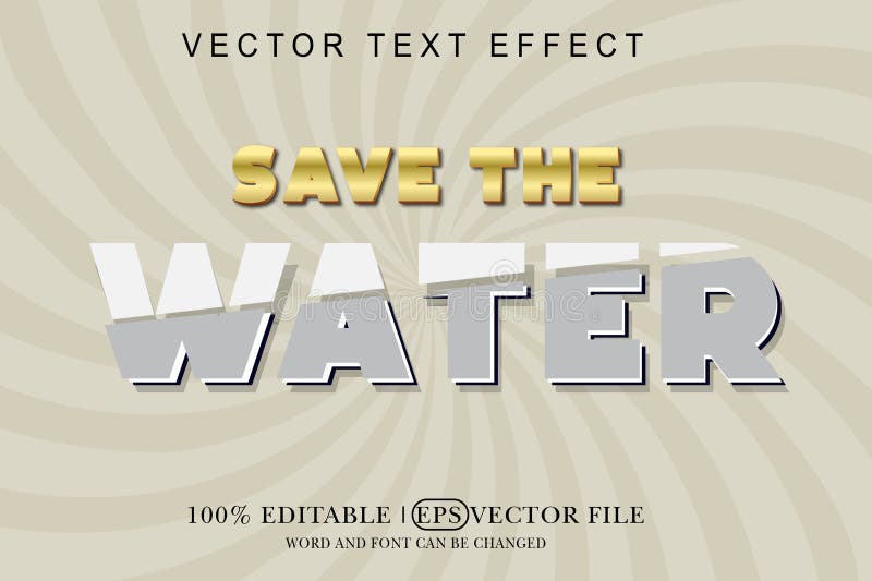 World Water Day 3d Text Effect Editable 3D Style Eps Vector Stock ...