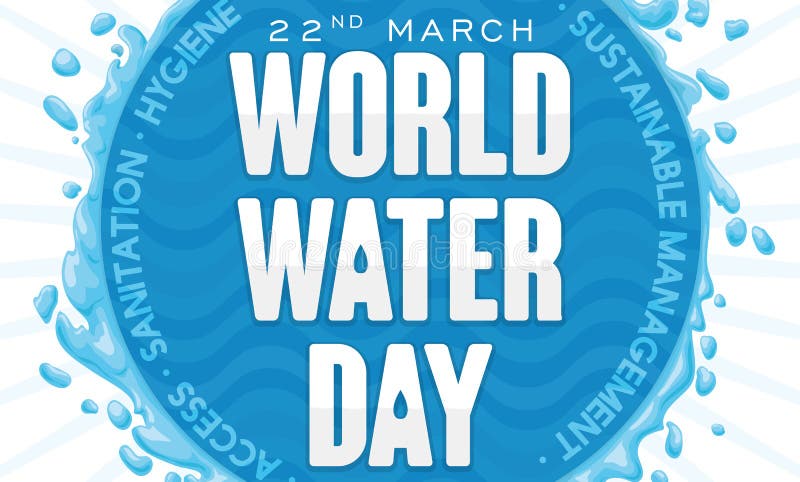 World Water Day Design With Splash Greeting Message And Precepts