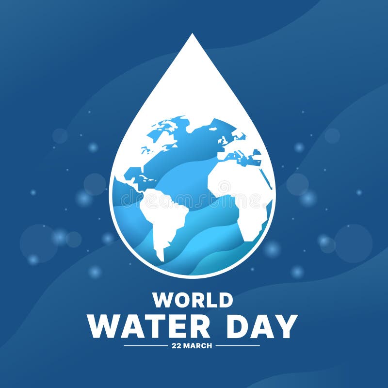 World Water Day - Drop Water with Circle Globe Wolrd Sign and Blue ...