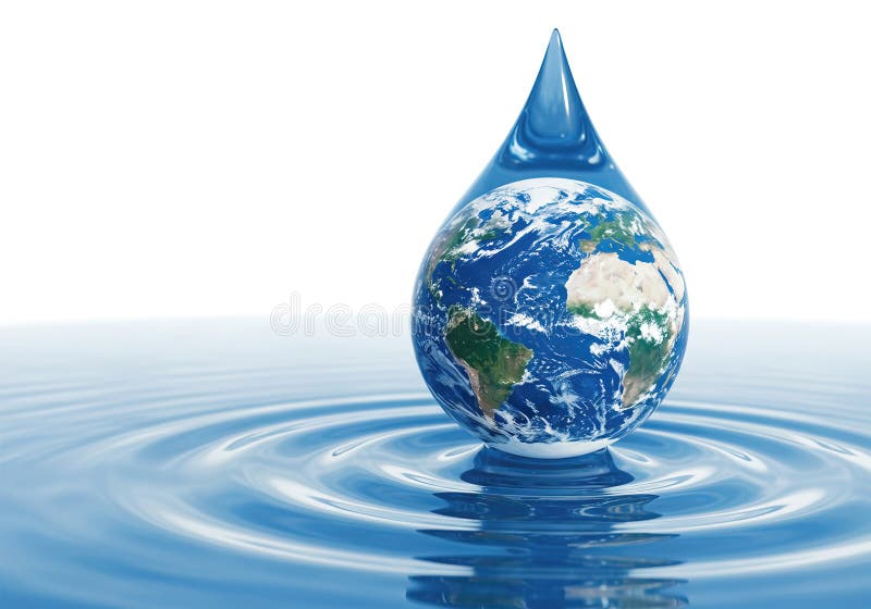 World Water Day. a Drop of Planet Earth about To Make Contact with the ...