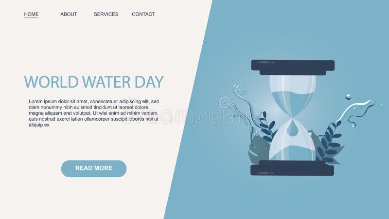 World Water Day Illustration Banner Symbolizing Water Conservation ...