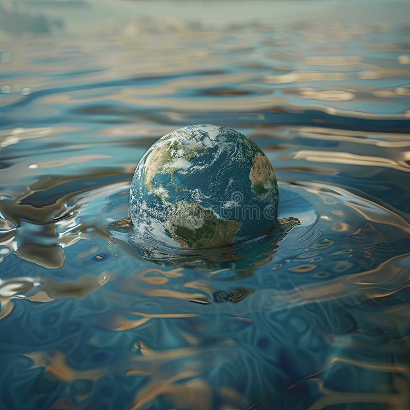 World Water Day , Planet Earth in the Water Stock Illustration ...
