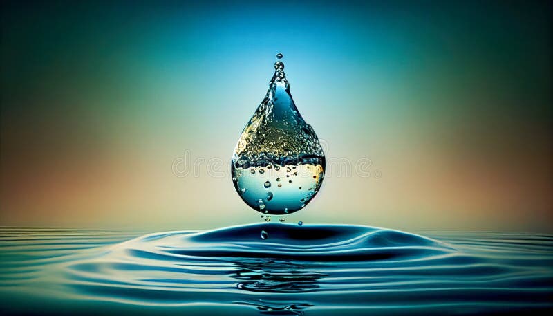 World Water Day. Realistic Drop of Water Falling. AI Generated Stock ...