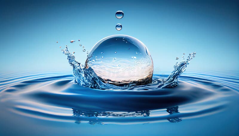 World Water Day. Realistic Drop of Water Falling. AI Generated Stock ...