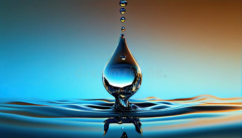 World Water Day. Realistic Drop of Water Falling. AI Generated Stock ...